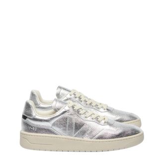 Veja V-90 Traced Leather Sneakers - - Shoes - Damen - Grau - 36 EU