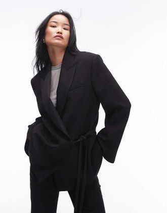 Arket Blazer de smoking densemble &agrave; d&eacute;tail nou&eacute; - Noir