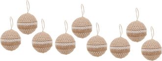 NUOBESTY 9st&uuml;cke Dekorative Weihnachtskugeln Jute F&uuml;r Weihnachtsbaum T&uuml;r Und Fenster Leichte Langlebige Christbaumschmuck-Accessoires F&uuml;r Festliche Dekoration