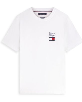 Tommy Hilfiger T-Shirt mit Flag-Stickerei in Jersey-Qualit&auml;t, Regular Fit in