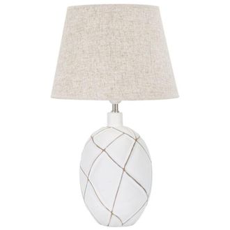 Paris Prix Lampe &agrave; Poser en R&eacute;sine Lines 60cm Blanc & Naturel