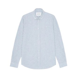 Les Deux Konrad Stripe Shirt - - Shirts - Herren - Blau - L