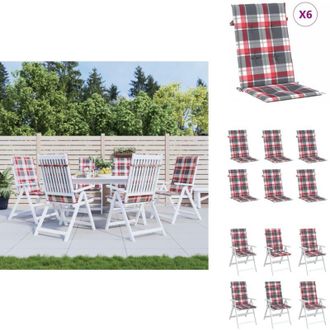 vidaXL Gartenstuhlauflagen f&uuml;r Hochlehner 6 Stk. 120x50x3 cm Stoff - Hochlehner-Sitzauflage - Gartenstuhlkissen - Outdoor-Kissen - Polsterkissen