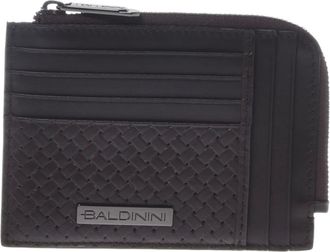 Baldinini Homme, Accessoires, Brun, Taille: ONE Size Portefeuille en cuir &agrave; imprim&eacute; tiss&eacute;