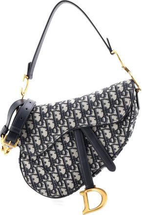 Dior Saddle Handbag with Strap Oblique Canvas Medium shoulder bag - Blau