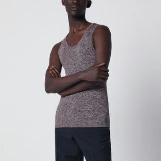 Prada Geripptes Tanktop mit blauem/braunem Muster