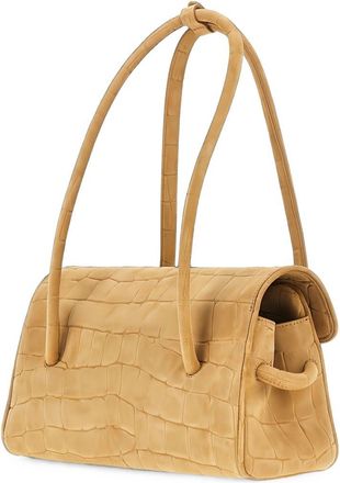 Jacquemus Crocodile-Embossed Leather Shoulder Bag - Camel