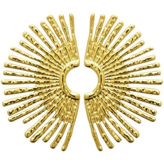 Brillaxis Boucles doreilles demi soleil acier dor&eacute;