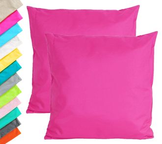 JACK 2er Set Outdoor Kissenhülle Kissenbezug 45x45cm Wasserfest Sitzkissen Lounge Kissen Garten Stuhl Lotus Effekt, Farbe:Pink