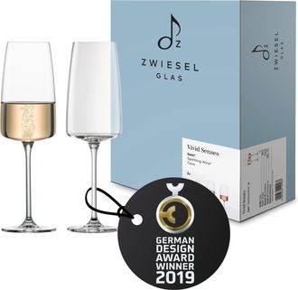 Zwiesel Glas Sektglas leicht & frisch Vivid Senses (2-er Set), filigrane Schaumweingläser, spülmaschinenfeste Tritan-Kristallgläser, Made in Germany (Art.-Nr. 1224