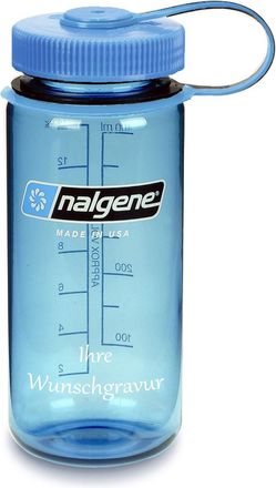 Nalgene Flasche Everyday Weithals - 0,5 L (Blau-Blau, mit Namensgravur, 0,5 Liter)