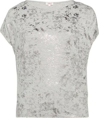 s.Oliver Kurzarmshirt T-Shirt T-Shirt mit Glitzer-Frontprint