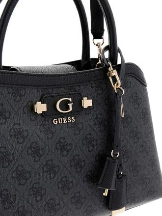 Guess Womens Satchel Bag Coal Logo Polyurethane - Satchel-Bags
