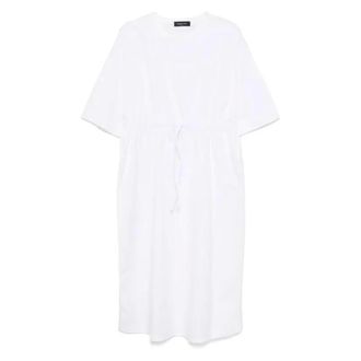 Fabiana Filippi Femme, Robes, Blanc, Taille: 36 FR Robe Blanche Manches Courtes Silhouette &Eacute;l&eacute;gante