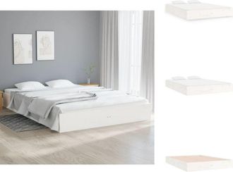 vidaXL Massivholzbett Wei&szlig; 120x200 cm - Holzbett - Massivholzbette - Kiefernbett - Wei&szlig;es Bett - Doppelbett