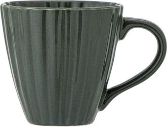 Bloomingville Latina Becher, Steingut, D8,5xH8,5 cm, 220 ml (Dunkelgrün)