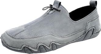 Generic Chaussures de conduite en cuir pour homme Chukka - Chaussures de sport confortables &agrave; enfiler pour les loisirs et la randonn&eacute;e, Gris 2, 38 2/3 EU