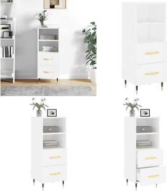 vidaXL Sideboard Wei&szlig; 34,5x34x90 cm Holzwerkstoff - Schreibtisch - Wohnzimmerm&ouml;bel - Sideboard Wei&szlig; - Regal - Holz Sideboard - Home & Living