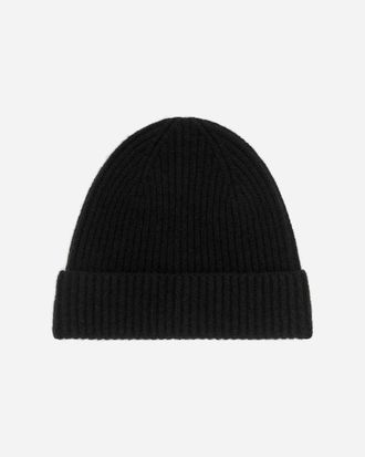 Arket Rippstrick-Beanie Aus Wollmischung -Schwarz