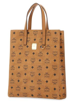 MCM Womens Printed Canvas Small Aren Shopping Bag Co Polyurethane Borse A Mano