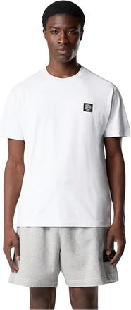 Stone Island Homme, Tops, Blanc, Taille: XL T-shirt en jersey