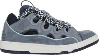 Lanvin Homme, Chaussures, Bleu, Taille: 45 EU Curb Leather Baskets