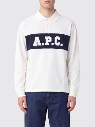 A.P.C. A. P.C. Polo &agrave; manches longues en coton avec logo contrastant