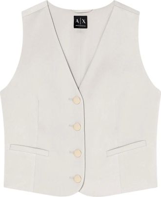 A|X Armani Exchange Femme, Vestes, Beige, Taille: 36 FR Gilet en tissu mixte