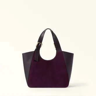 Furla Dora Tote-bag M Toni Winter Bloom Violett Wildleder + Sidney-kalbsleder Damen