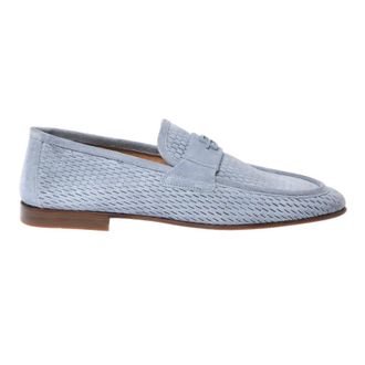 Baldinini Homme, Chaussures, Bleu, Taille: 41 1/2 EU Azure Perforated Suede Loafer