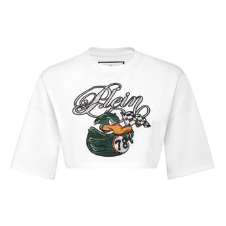 Philipp Plein Femme, Tops, Blanc, Taille: 38 FR T-Shirt Col Rond