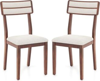 Costway GIANTEX Ensemble de 2 Chaises Salle a Manger, Chaise Cuisine Moderne sans Accoudoirs avec Assise & Dossier Haut Rembourr&eacute;s, Patins Antid&eacute;rapants, pour