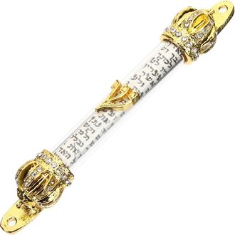Lurrose Religiöse Metall mezuzah mit Zierkronen Design Dekorative Türrolle Fein Verarbeitet Vintage Stil Kompakte Sicherer Rand für Tür Wohnraumdeko