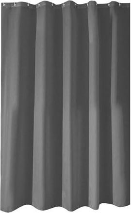 InterDesign iDesign Mildew-Free, Water-Repellent Fabric Shower Curtain, 180 x 180 cm - Charcoal Gray