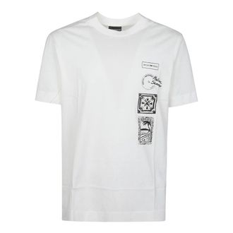Emporio Armani Graphic Print T-shirt - - Tops - Herren - Wei&szlig; - 2XL