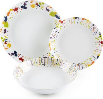 Excelsa Dripping Tellerservice, 18-teilig, Porzellan