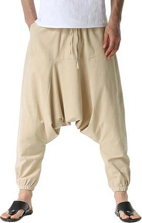 Generic Pantalon de jogging baggy pour homme - Pantalon hippie - Bien-&ecirc;tre - Pantalon de sport - Pantalon de sport dext&eacute;rieur - Pantalon de surv&ecirc;tement d&eacute;cont