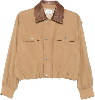 Frame Denim Femme, Vestes, Brun, Taille: 38 FR Veste L&eacute;g&egrave;re &agrave; Boutons-Pression