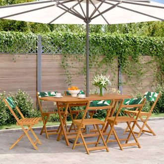 vidaXL Vidaxl - Chaises de jardin pliantes lot de 6 vert tissu et bois massif
