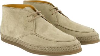 Tod's Homme, Chaussures, Beige, Taille: 43 1/2 EU Bottine en cuir de veau velours