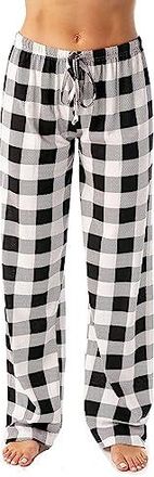 Generic Pantalon de pyjama pour femme - Motif &eacute;cossais - Taille &eacute;lastique - Cordon de serrage - Modal doux et confortable - V&ecirc;tements de nuit - V&ecirc;tements de n