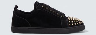 Christian Louboutin Sneakers Louis Junior Spikes aus Veloursleder