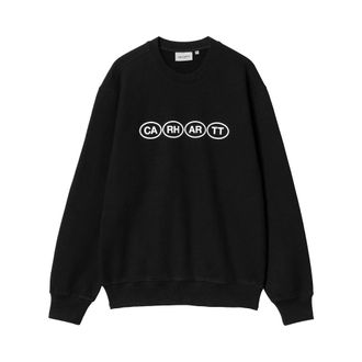 Carhartt Work in Progress Homme, Sweatshirts et sweats à capuche, Noir, Taille: XL SweaT-shirt noir Bumper Coupe ample Impression graphique