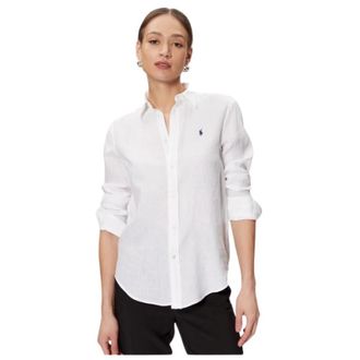 Polo Ralph Lauren L&auml;ssiges Leinenhemd mit gesticktem Logo - - Blouses & Shirts - Damen - Wei&szlig; - 2XL