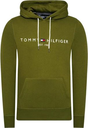 Tommy Hilfiger Homme, Sweatshirts et sweats &agrave; capuche, Vert, Taille: XS Sweat &agrave; Capuche Logo Brod&eacute;