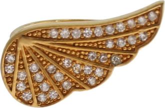 Nialaya Femme, Accessoires, Jaune, Taille: 48 MM Bague aile dange en or avec CZ