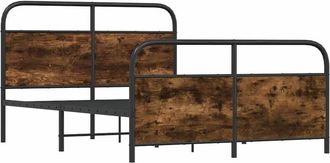 vidaXL Bettgestell ohne Matratze 120x200 cm R&auml;uchereiche Holzwerkstoff Vidaxl