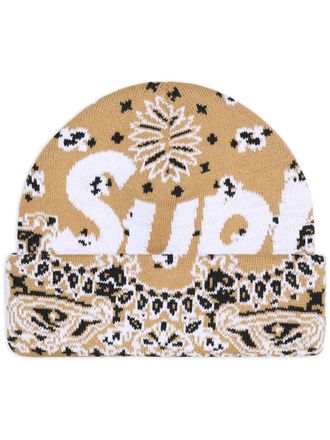 SUPREME bonnet à imprimé bandana - Marron