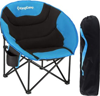 KingCamp MoonChair L Camping Klapp Stuhl Falt Sessel Garten Angel Outdoor 120 kg blau