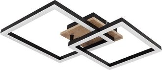 Globo Lighting LED-Deckenleuchte - Braun - Schwarz - MDF - Metall - 38 x 53 cm